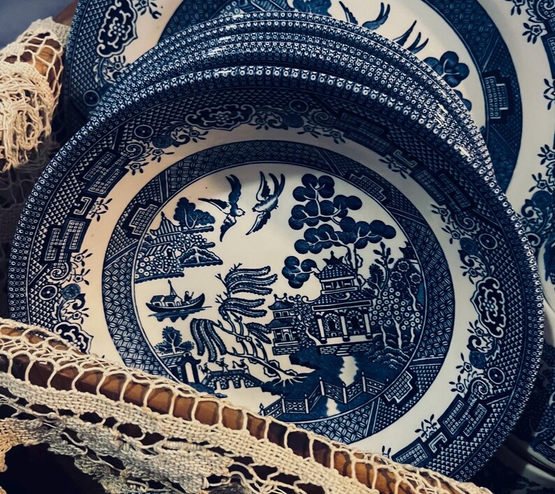 Blue Willow China - Churchill, Staffordshire, Royal Wessex - Etsy