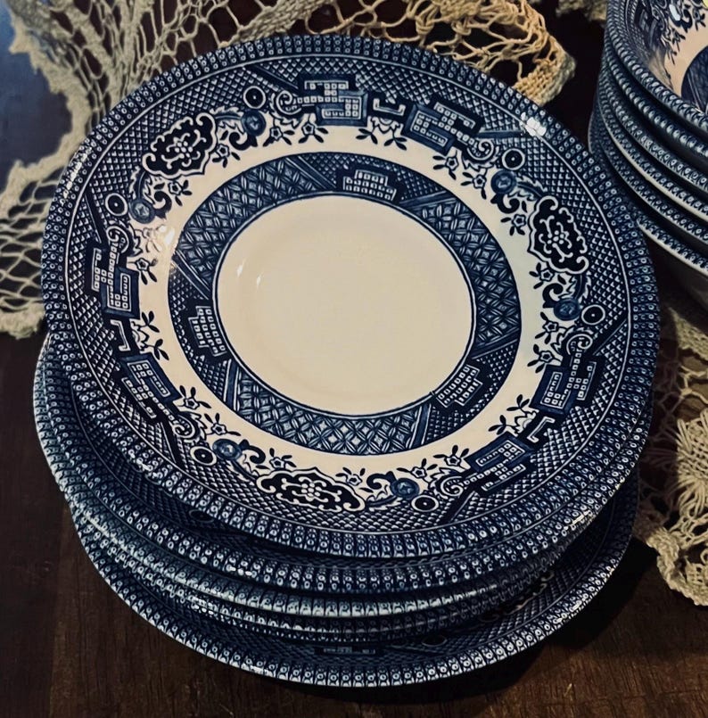 Blue Willow China - Churchill, Staffordshire, Royal Wessex - Etsy