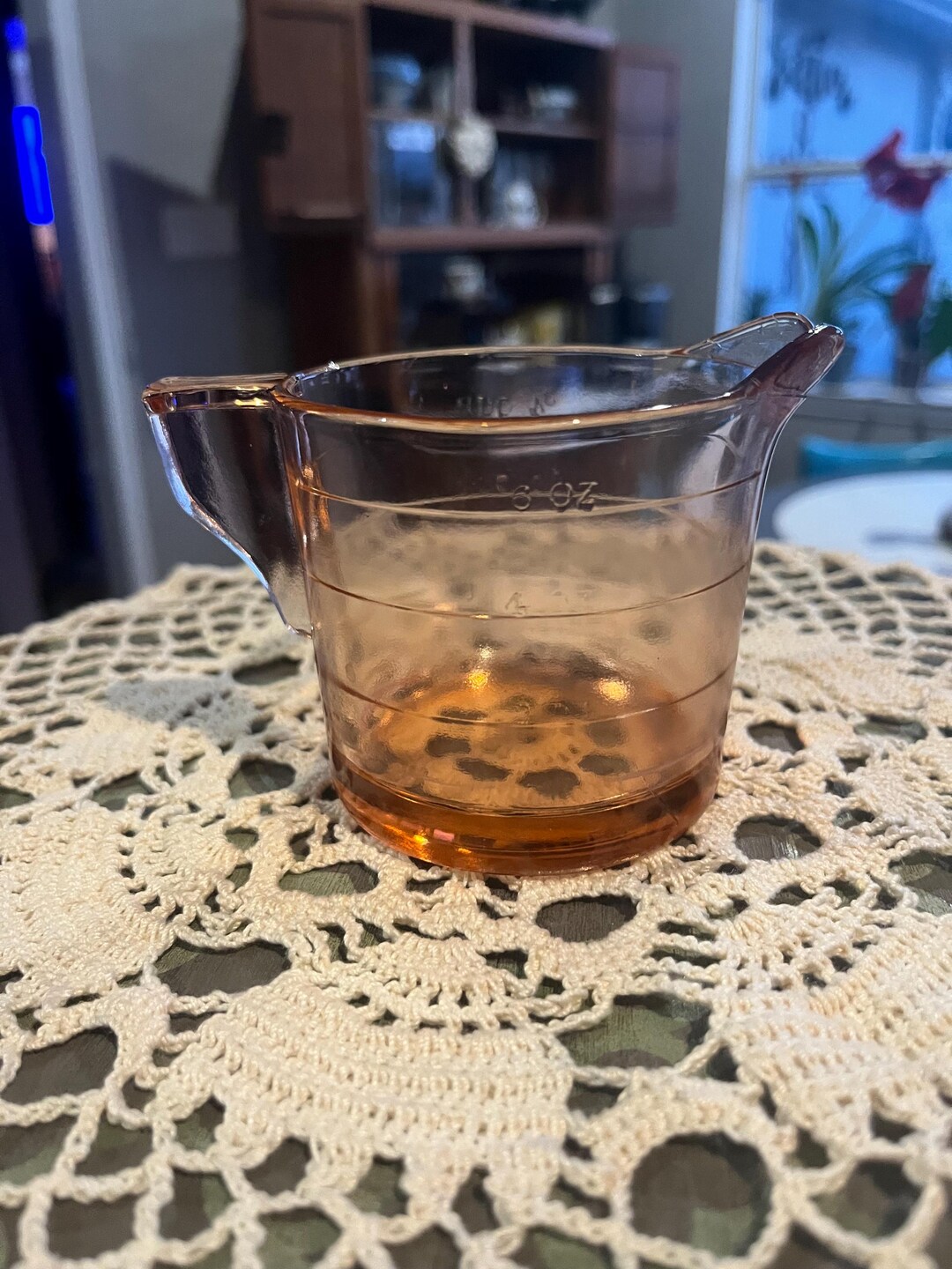 RARE Pink Tab Handle 3/4 Measuring Cup "jeannette Colored Glass ...