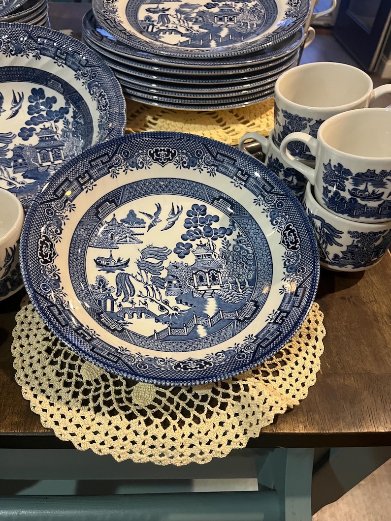 Blue Willow China - Churchill, Staffordshire, Royal Wessex - Etsy