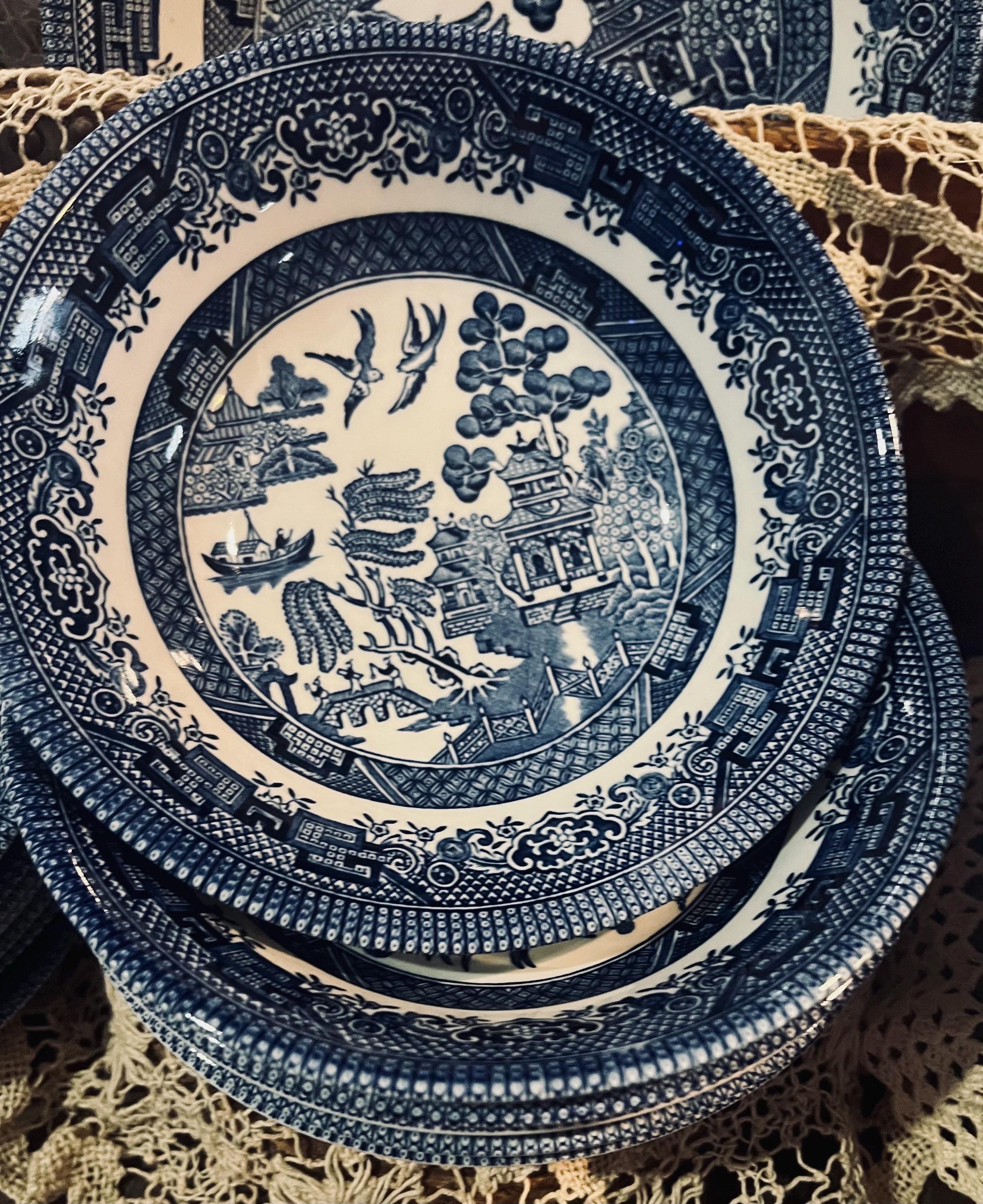 Blue Willow China - Churchill, Staffordshire, Royal Wessex - Etsy