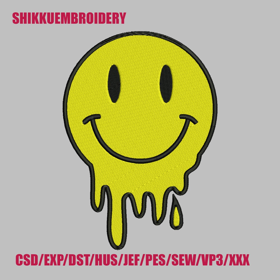 6 Size Yellow Smile Embroidery Design Instant Download 9 Formats ...