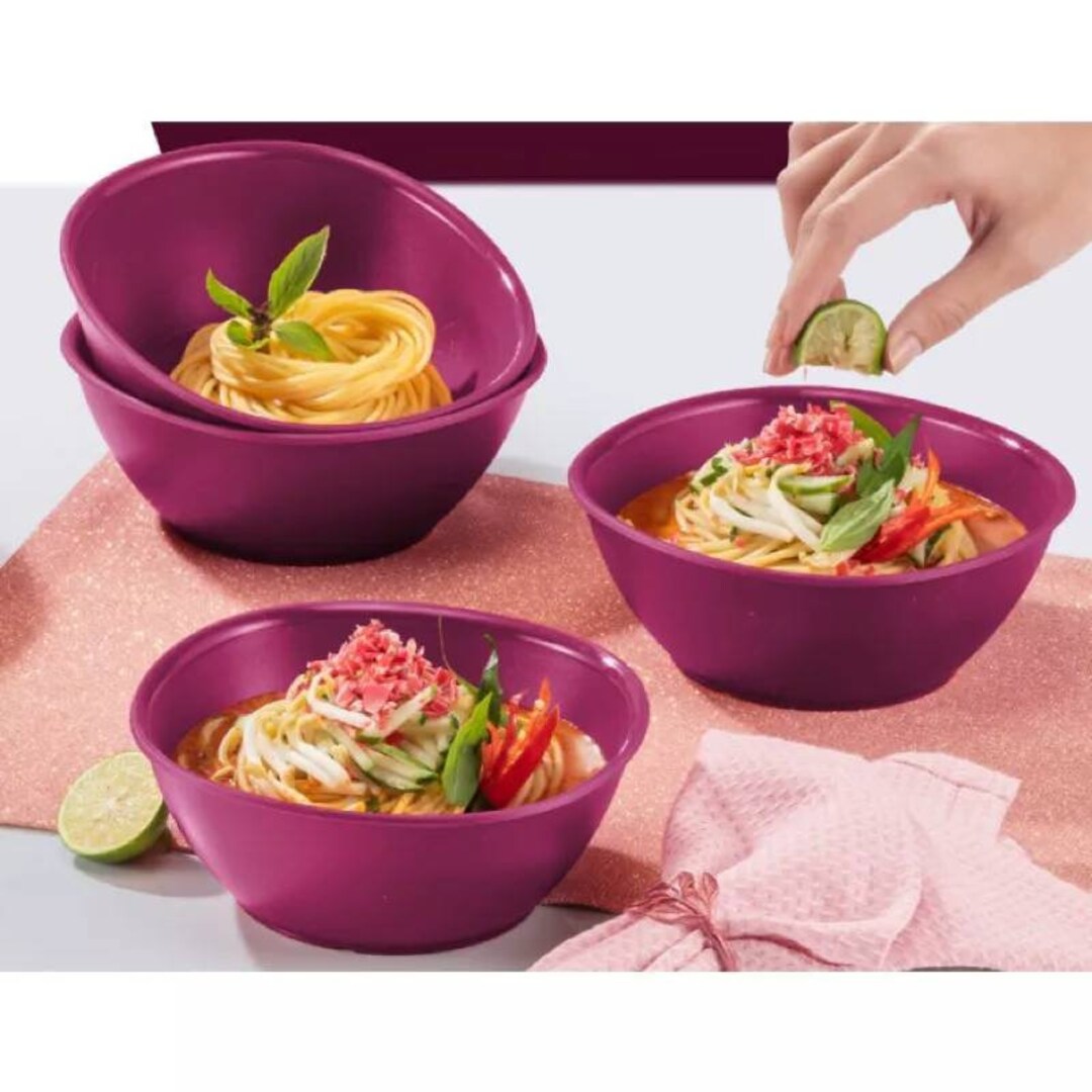 Tupperware Gourmet Legacy Blossom Bowls Plates Set of 4 - Etsy