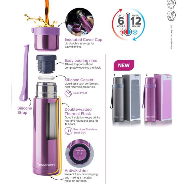 Tupperware Duo Tup Thermal Flask Hot or Cold Drink Container Leak Proof Double Wall Easy Pour - Etsy