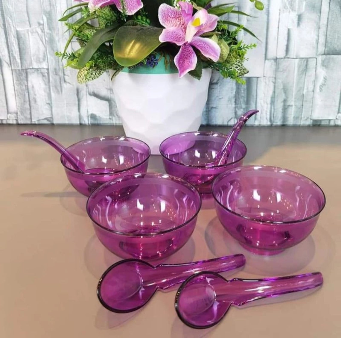 Tupperware Crystalline 250ml Bowl With Spoon Set of 4 - Etsy