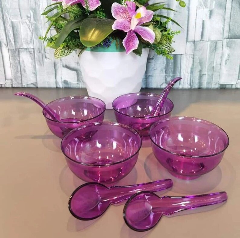 Tupperware Crystalline 250ml Bowl With Spoon Set of 4 - Etsy