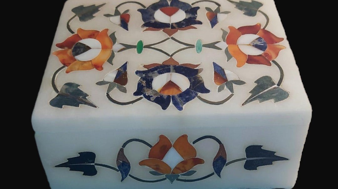Makrana Indian Marble Decorative Box FREE SHIPPING! - Etsy