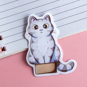 Cute Cat in Small Box - Cat Sticker - Laptop Stickers - Gift for Cat ...