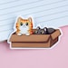 Cute Cats in Box - Black Cat Sticker - Orange Cat Sticker - Kawaii ...