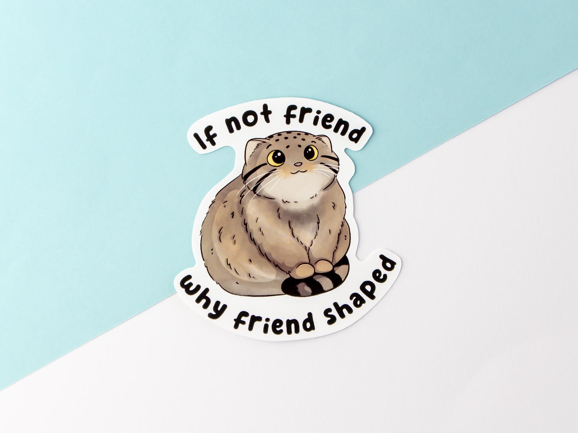Pallas Cat Sticker - Manul Sticker - Cute Pallas's Cat - Funny Pallas ...