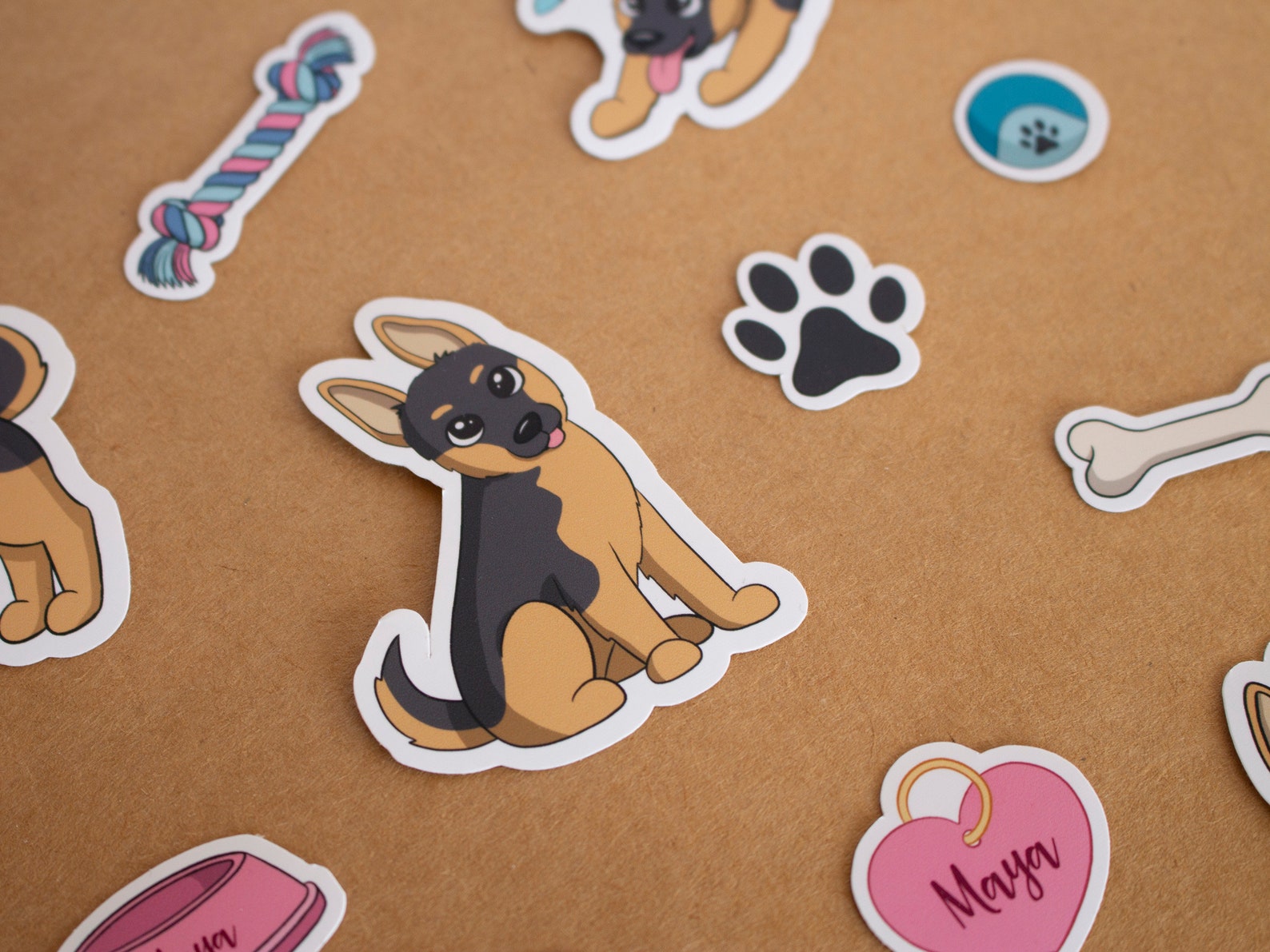 Cute German Shepherd Dog Sticker Pack - Laptop Stickers - Planner ...