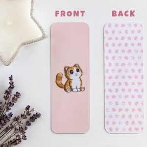 Cute Cat Bookmark - Cat Bookmark - Cute Stationery - Pink Bookmark ...