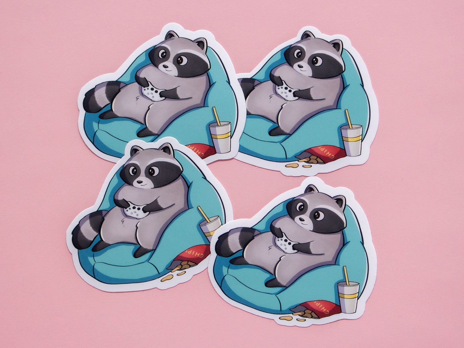 Gamer Racoon Sticker Laptop Stickers Planner Sticker - Etsy