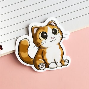 Cute Cat Sticker - Laptop Sticker - Waterproof Sticker - Planner ...