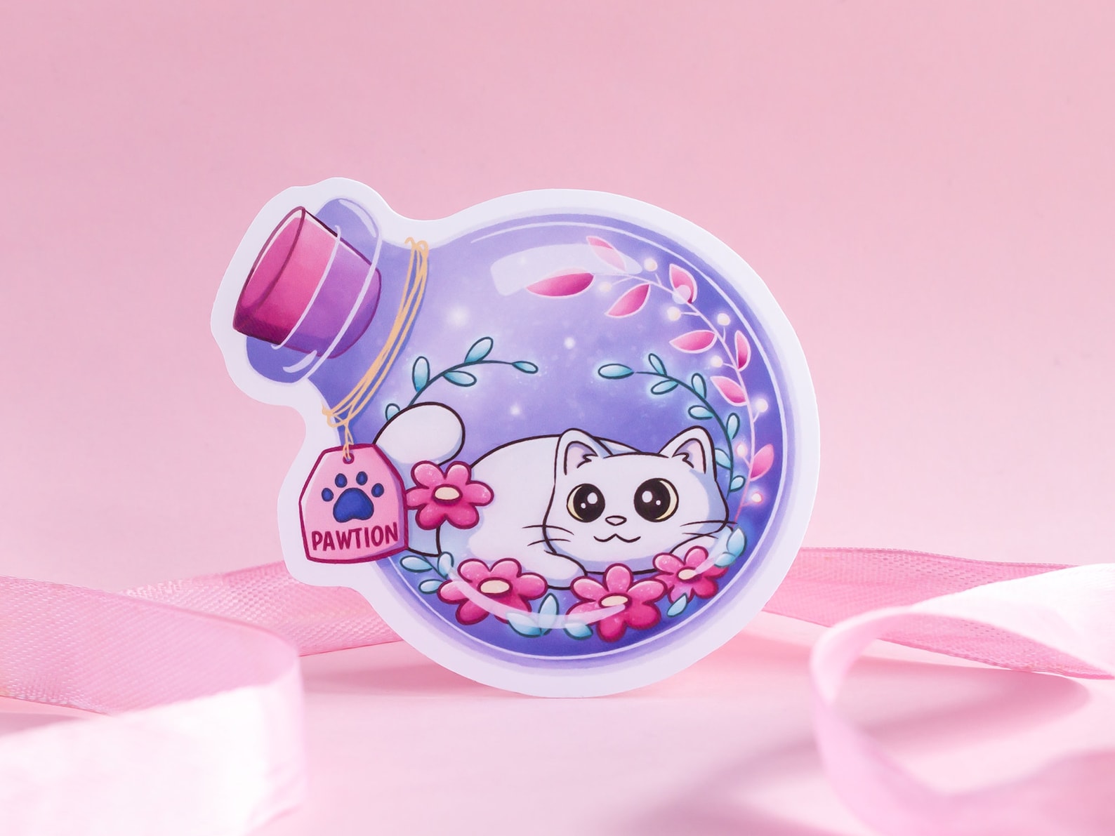 Cute Cat in Potion Cat Sticker Potion Sticker Laptop - Etsy