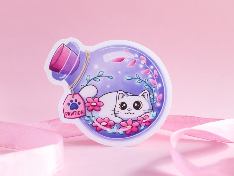Cute Cat in Potion Cat Sticker Potion Sticker Laptop - Etsy