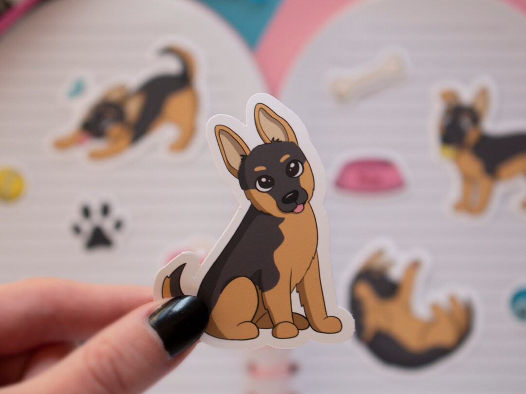 Cute German Shepherd Dog Sticker Pack - Laptop Stickers - Planner ...
