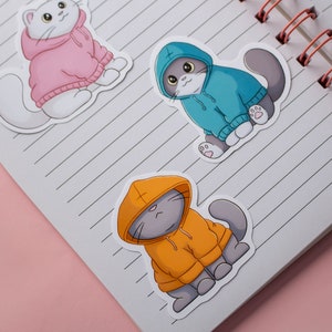 Cute Cats in Hoodies Sticker Pack - Laptop Stickers - Gift for Cat ...