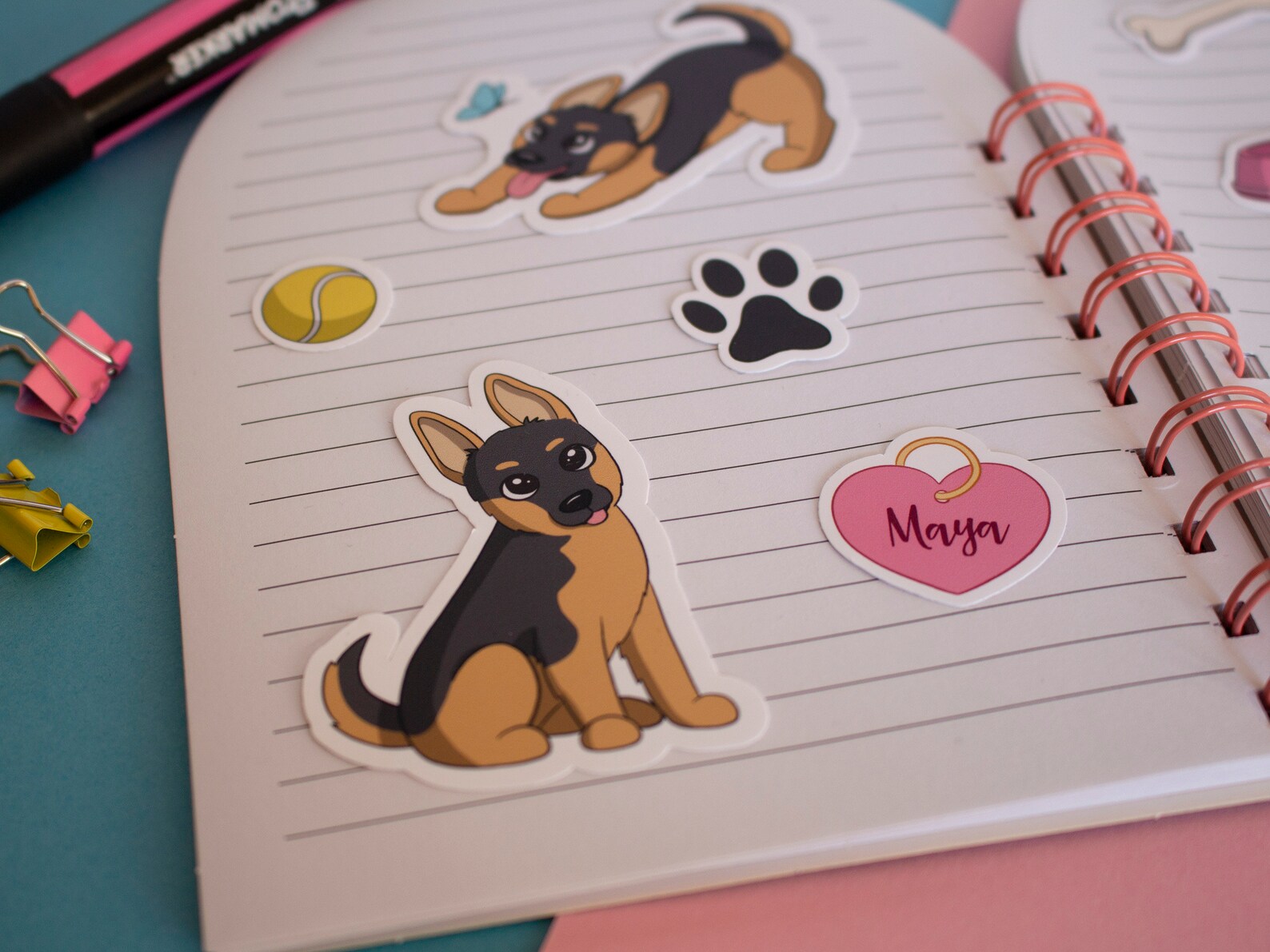 Cute German Shepherd Dog Sticker Pack Laptop Stickers - Etsy