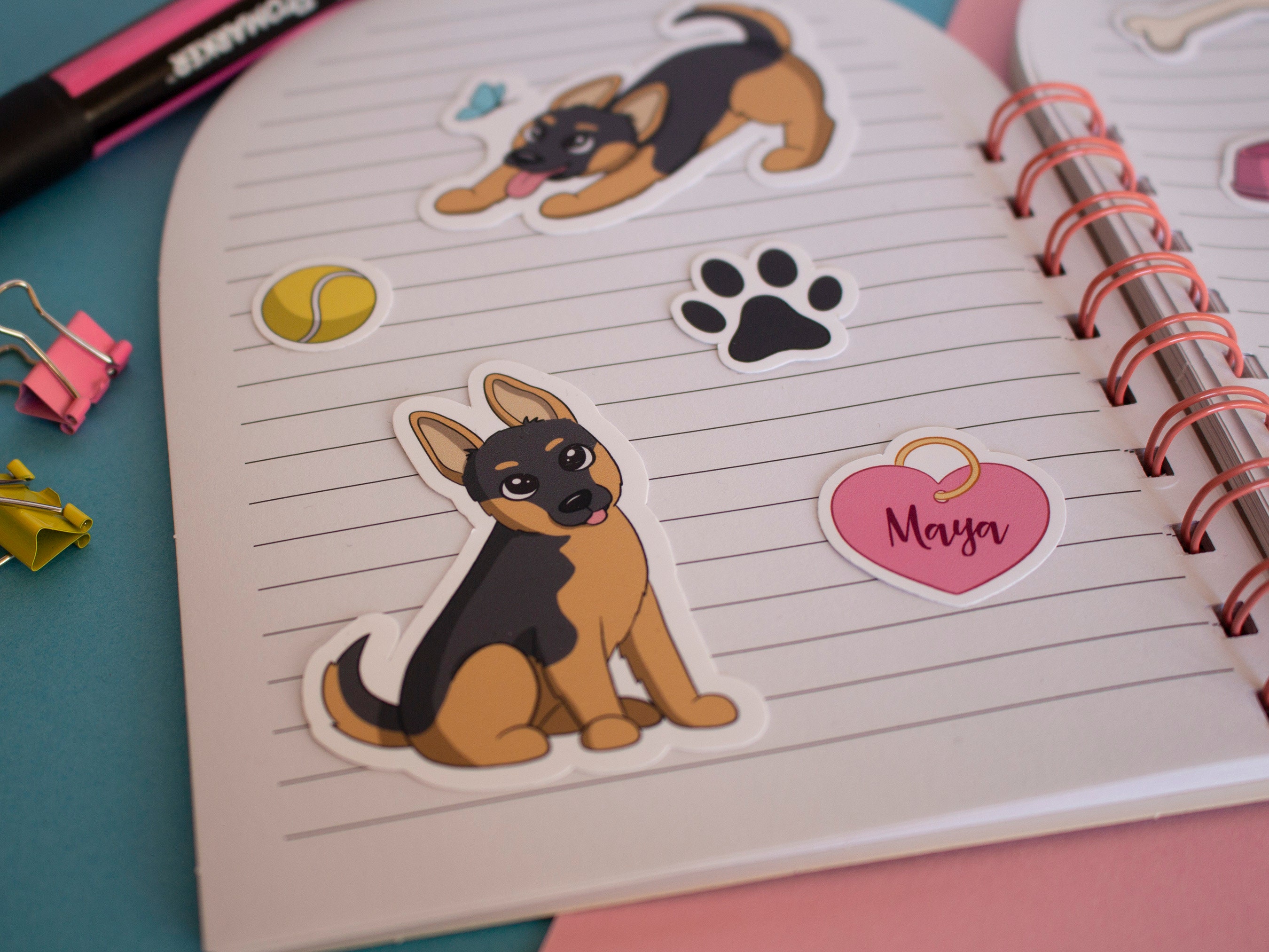 Cute German Shepherd Dog Sticker Pack Laptop Stickers - Etsy