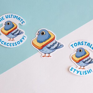 Pigeon Sticker - Pigeon With Bread - Funny Pigeon - Pigeon Toast ...