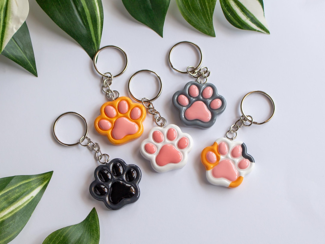 Cat Paw Keychain - Handmade Cat Keychain - Cute Cat Paw - Cat Toe Beans ...