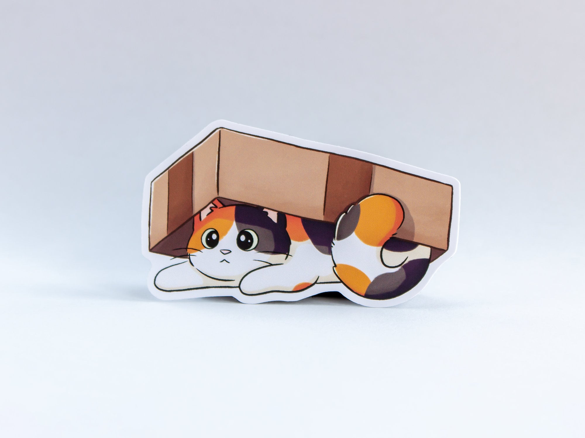 Calico Cat Under Box Sticker Cute Cat Sticker Calico Cat - Etsy