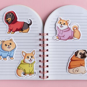 Cute Dogs in Hoodies Sticker Pack - Dog Laptop Stickers - Gift for Dog ...