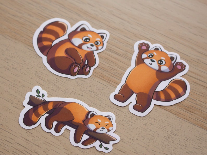 Red Panda Sticker Pack Laptop Stickers Waterproof Sticker | Etsy