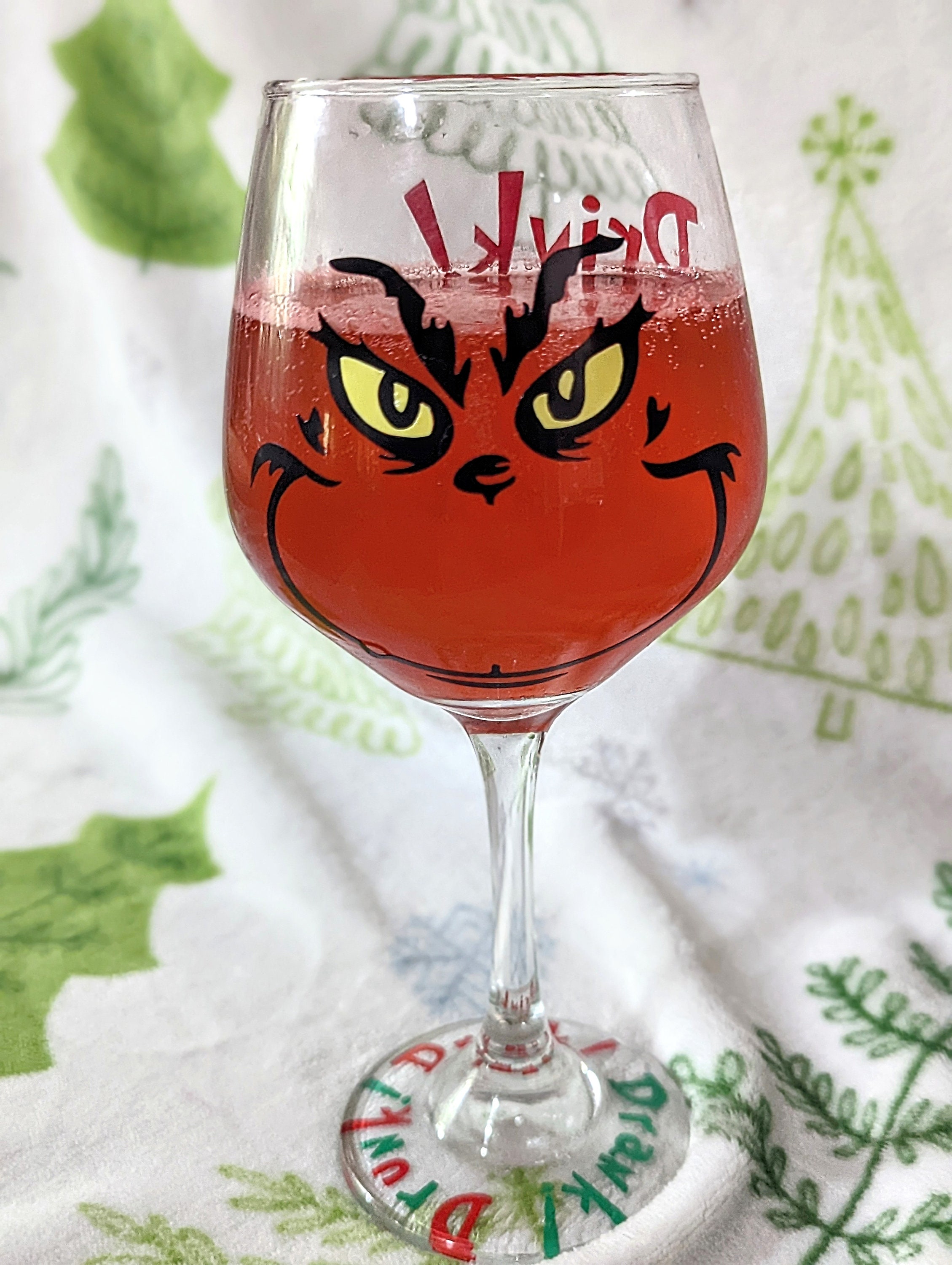 Grinch Color Changing Wine Glass Color Changing Christmas Glass - Etsy