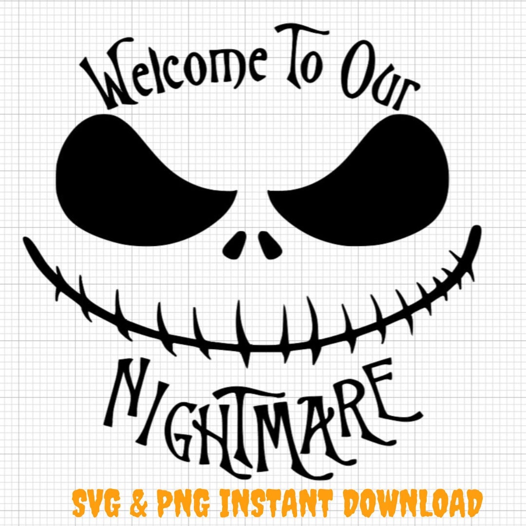 Digital Jack Skellington SVG, Halloween Cut Files, Welcome to Our ...