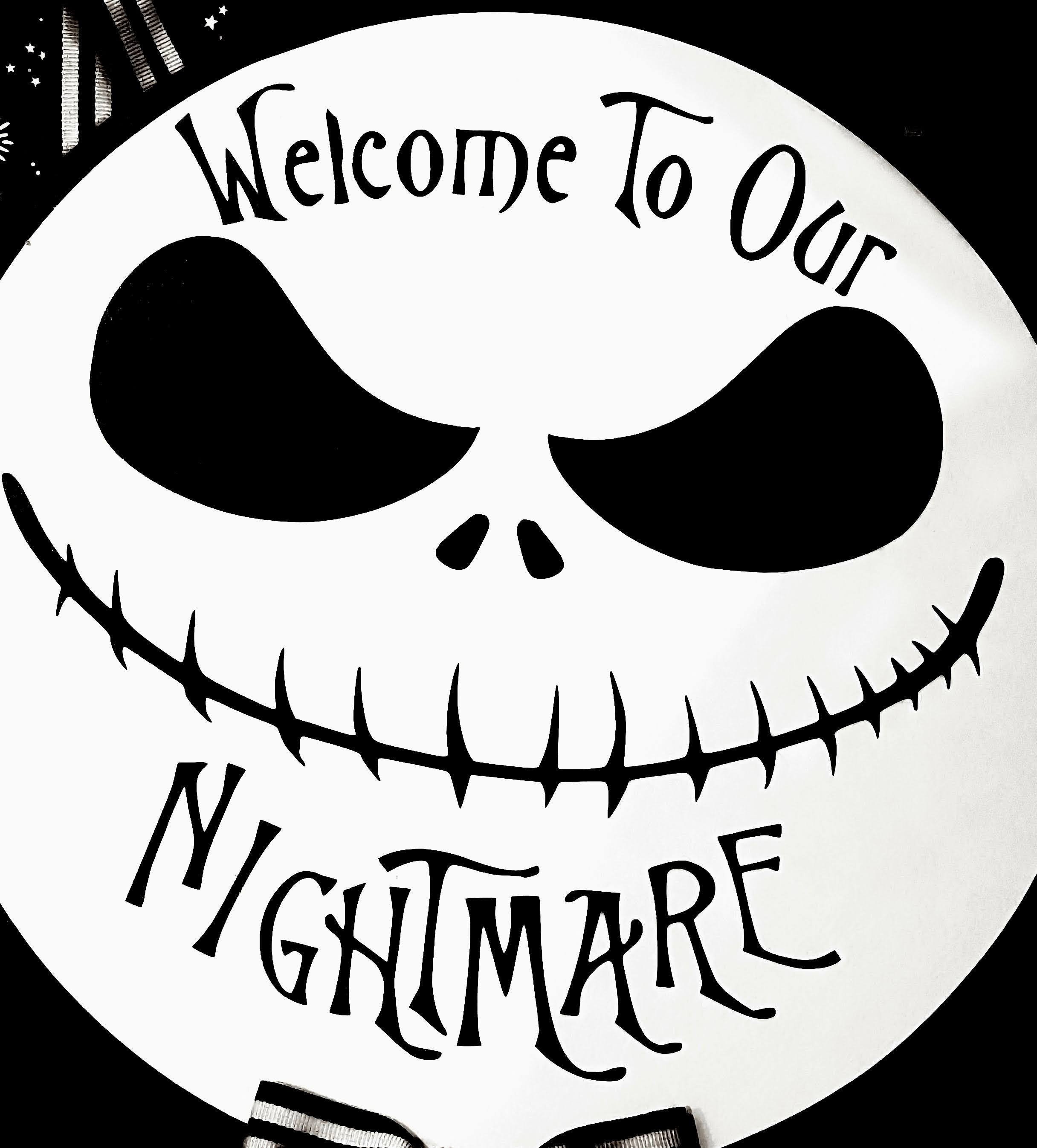 Jack Skellington Welcome to Our Nightmare Glow in the Dark Round Door ...
