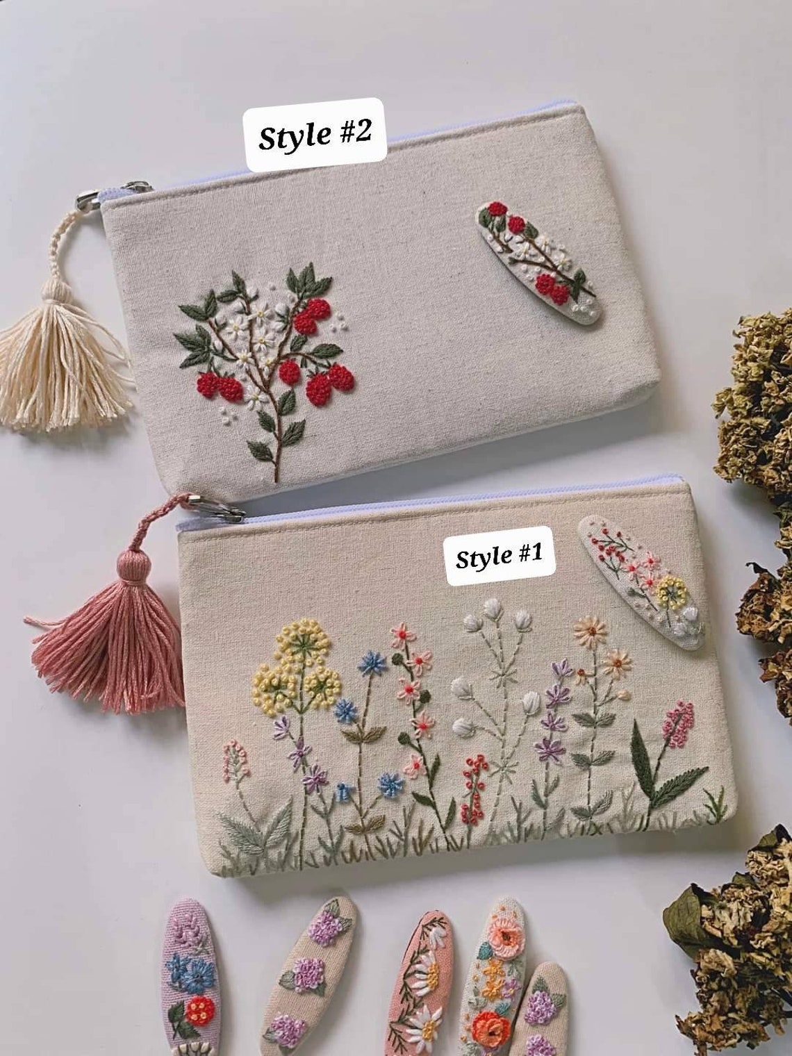 Hand Embroidered FLORAL Purse Women Linen Bag Embroidered - Etsy