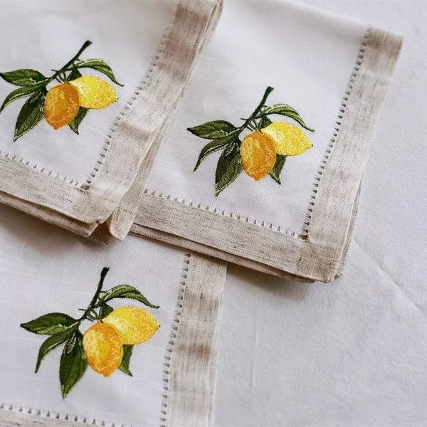 Embroidered Lemon - Etsy