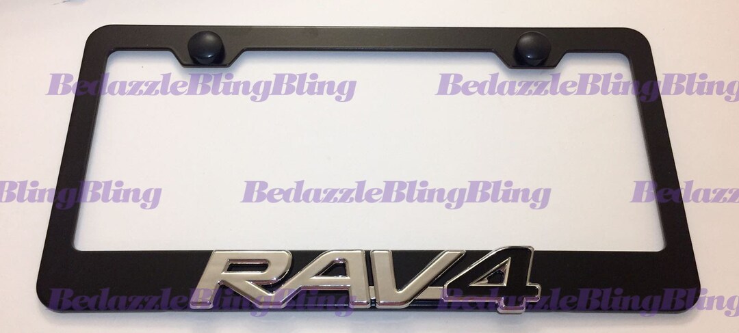 Rav4 3D Emblem Badge on Stainless Steel License Plate Frame W/ Bolt ...