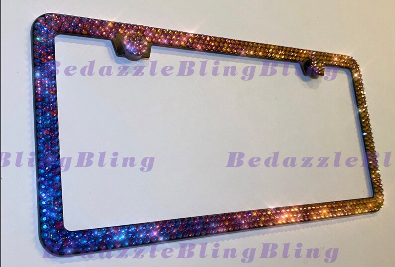 3 Rows Volcano License Plate Frame Bedazzle Holder Made W/ | Etsy