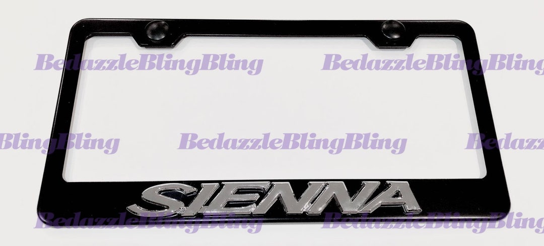 Sienna 3D Emblem Badge on Stainless Steel License Plate Frame W/ Bolt ...