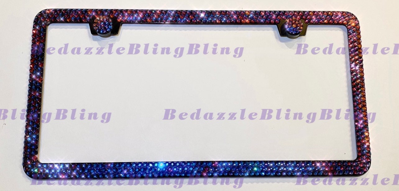 3 Rows Volcano License Plate Frame Bedazzle Holder Made W/ Swarovski ...