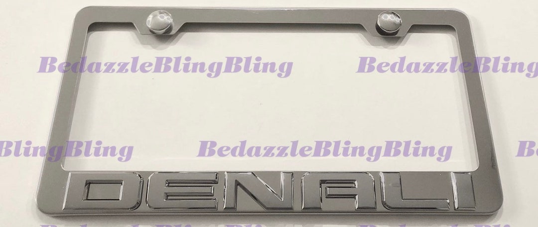 Denali 3D Emblem Badge on Stainless Steel License Plate Frame W/ Bolt ...