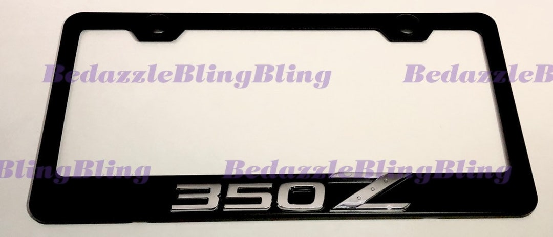 350Z 3D Emblem Badge on Stainless Steel License Plate Frame W/ Bolt ...