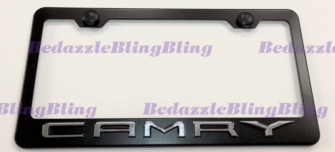 Camry Toyota 3D Emblem Badge on Stainless Steel License Plate Frame W ...