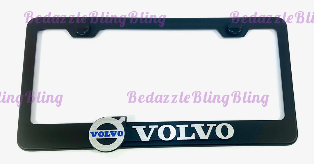 Volvo 3D Emblem Badge on Stainless Steel License Plate Frame W/ Bolt ...