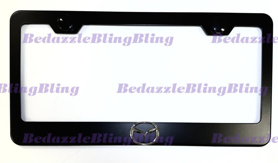 Mazda 3D Emblem Badge on Stainless Steel License Plate Frame W/ Bolt ...