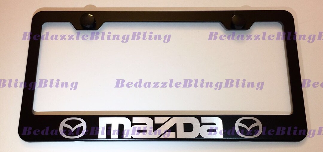 Mazda on Stainless Steel License Plate Frame W/ Bolt Caps - Etsy