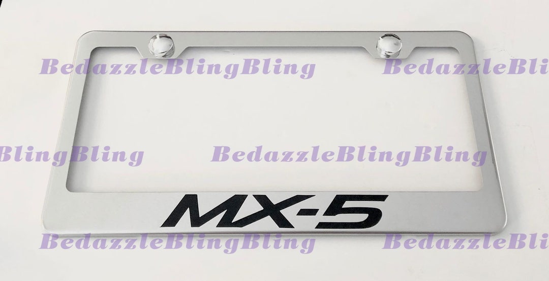 MX-5 on Stainless Steel License Plate Frame W/ Bolt Caps - Etsy