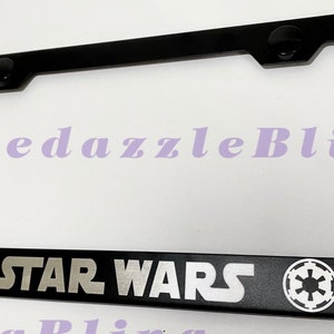 Star Wars Laser Engraved Etched Stainless Steel License Plate Frame W ...