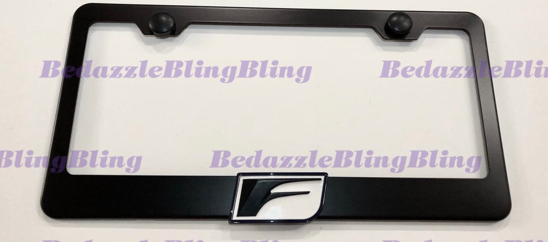 F Sport Lexus 3D Emblem Badge on Stainless Steel License Plate Frame W ...