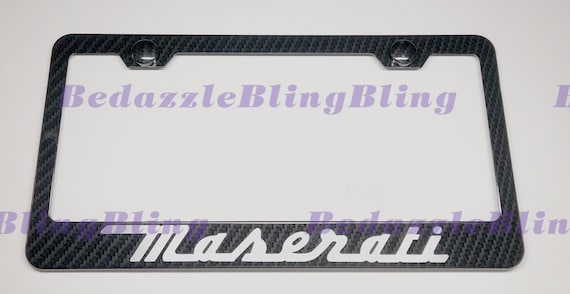 Maserati Carbon Fiber License Plate Frame W/ Carbon Fiber Bolt | Etsy