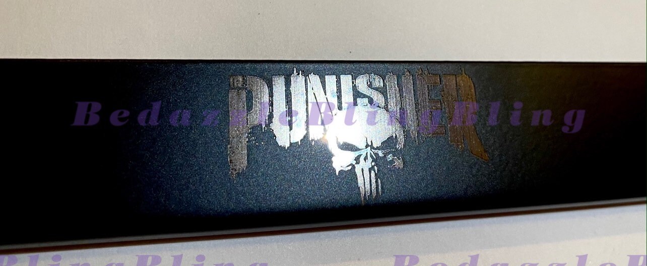 Punisher Laser Engraved Etched Stainless Steel License Plate Frame W ...