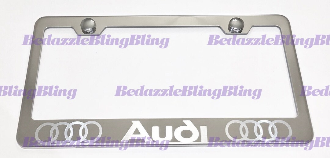 Audi on Stainless Steel License Plate Frame W/ Bolt Caps - Etsy